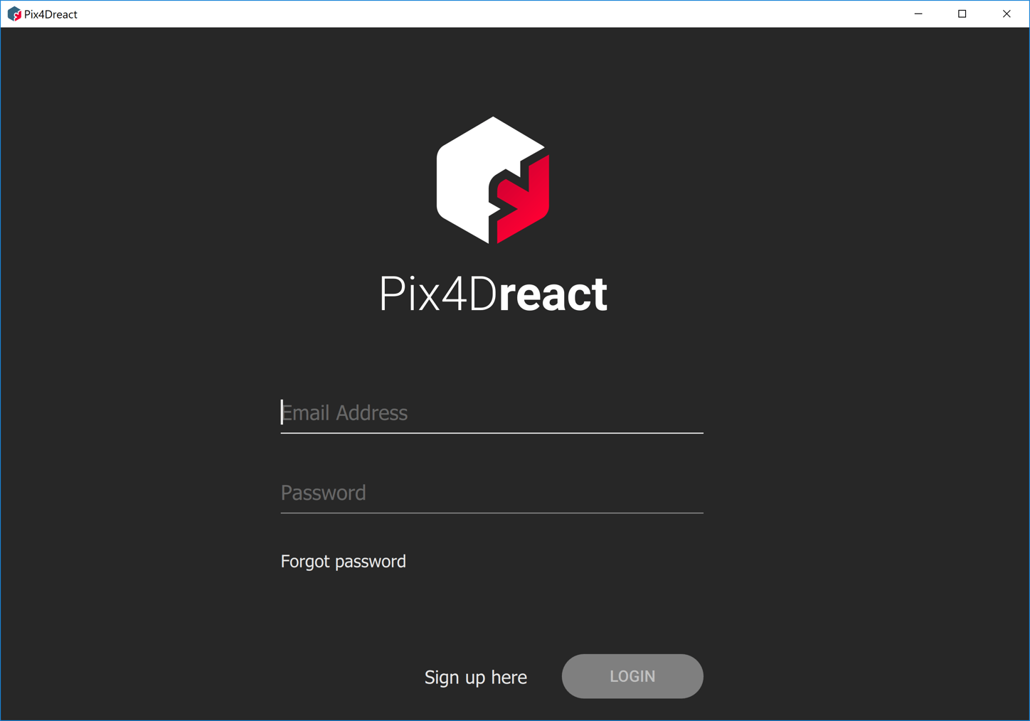 サインアップとログイン - PIX4Dreact